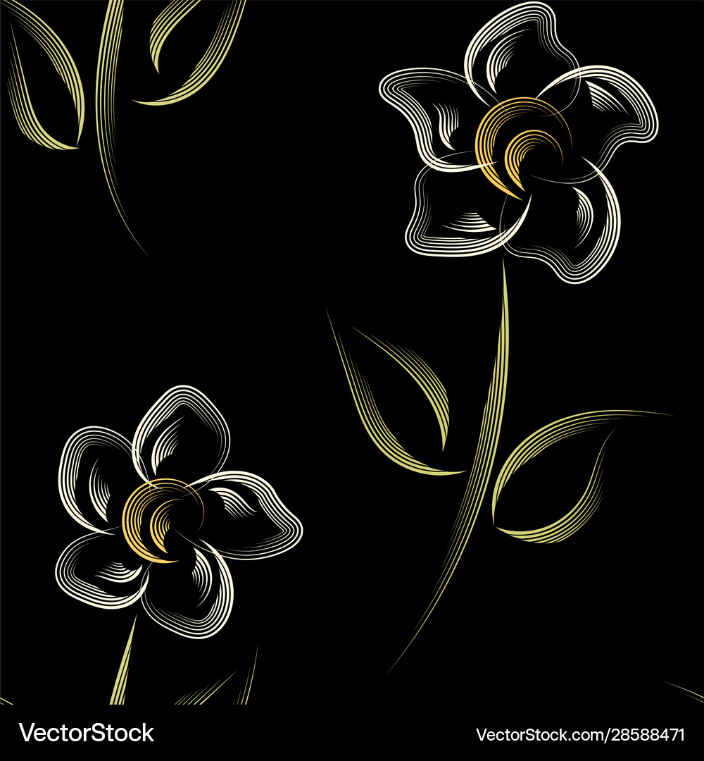 Line art flowers for decorative design blossom Vector Image