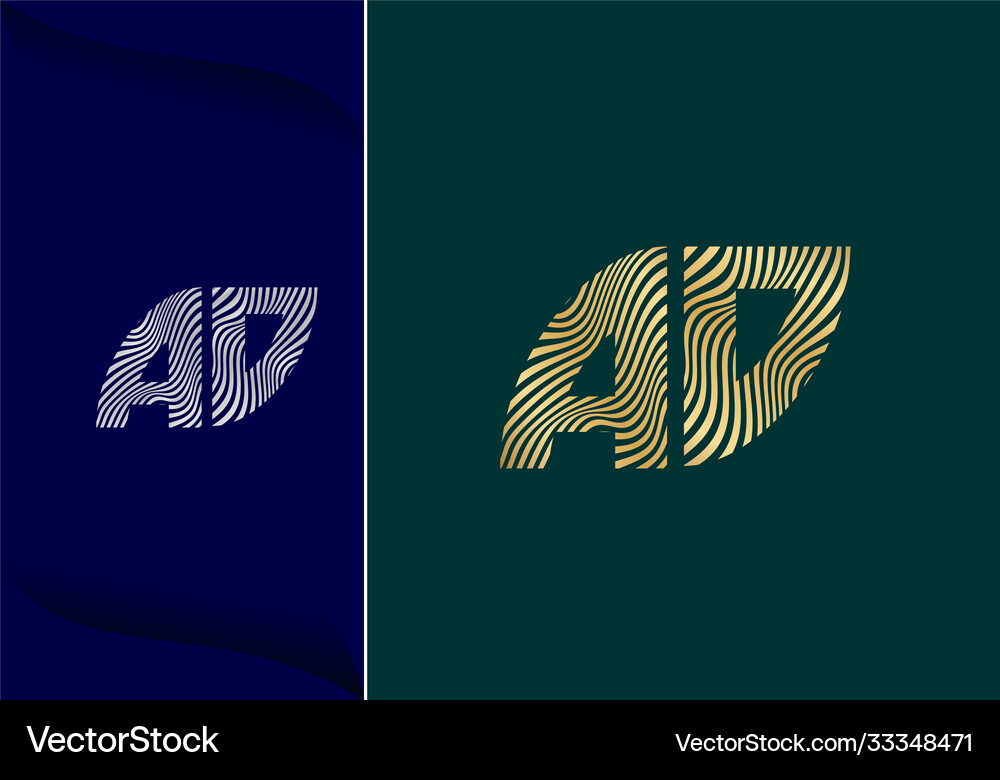 Luxury gold logotype letter ad in wave Royalty Free Vector