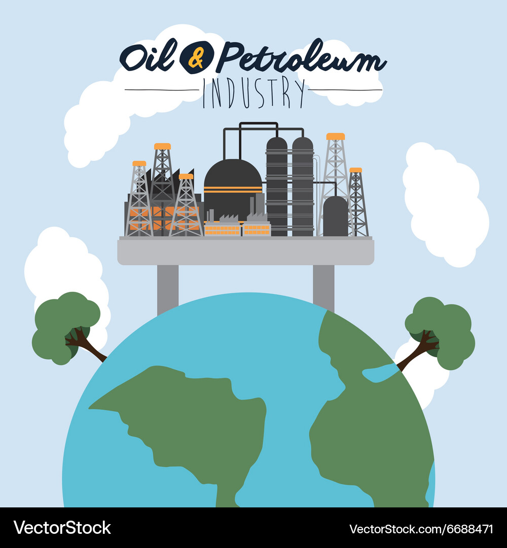 Oil and petroleum industry design Royalty Free Vector Image