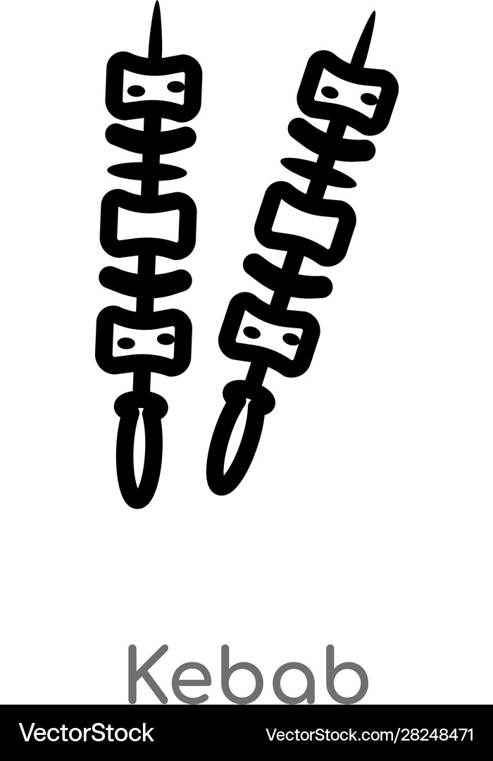 Outline kebab icon isolated black simple line Vector Image