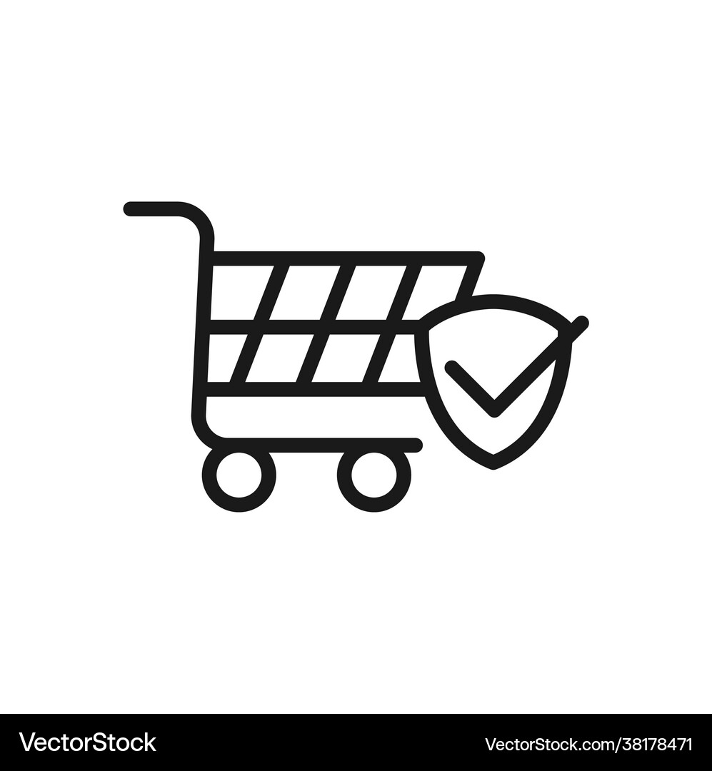 Secure shopping icon security Royalty Free Vector Image