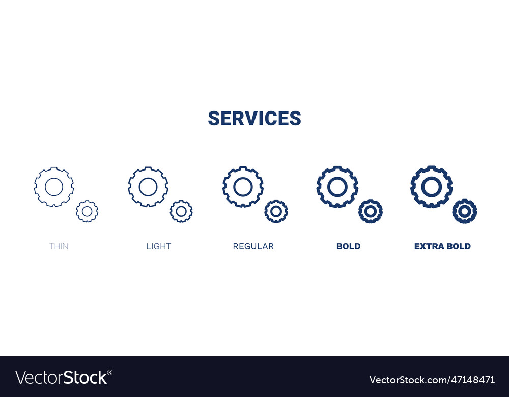 Services icon thin light regular bold black Vector Image