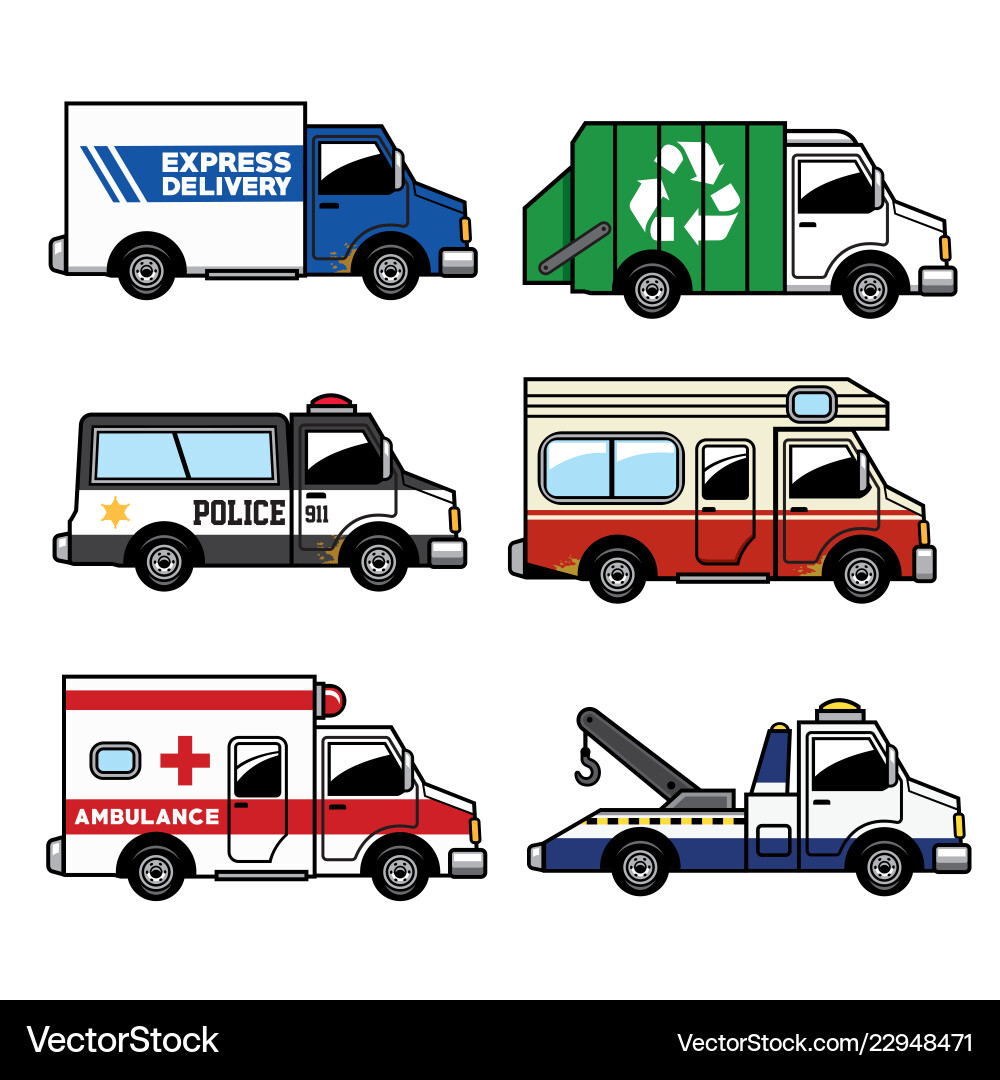 Set of service truck Royalty Free Vector Image