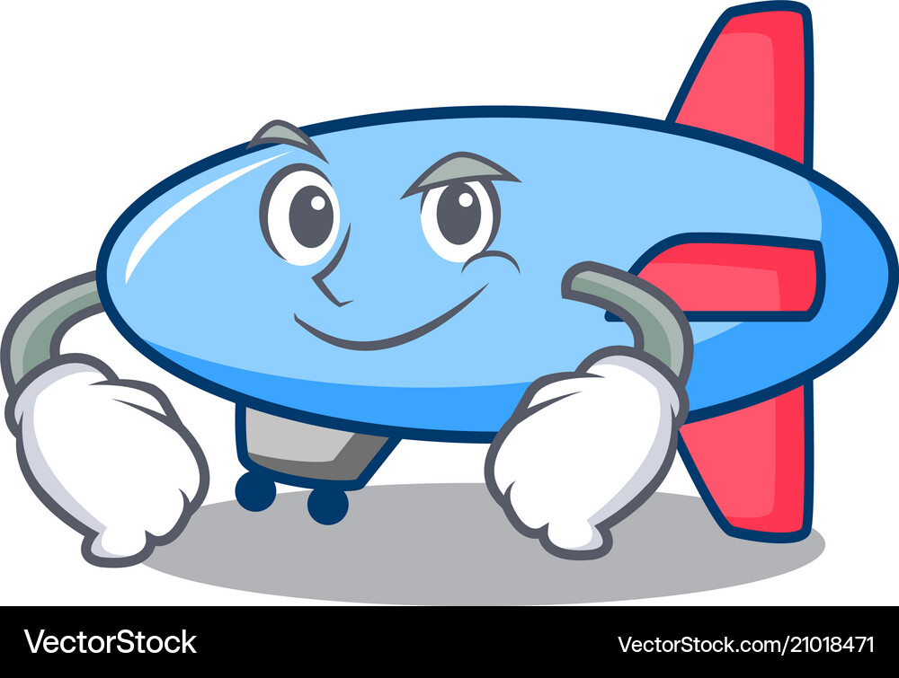 Smirking zeppelin character cartoon style Vector Image