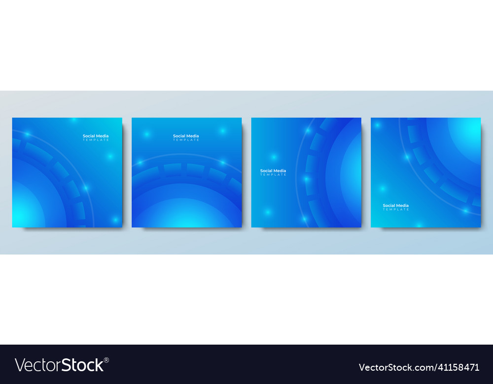 Social media post template set with tech Vector Image