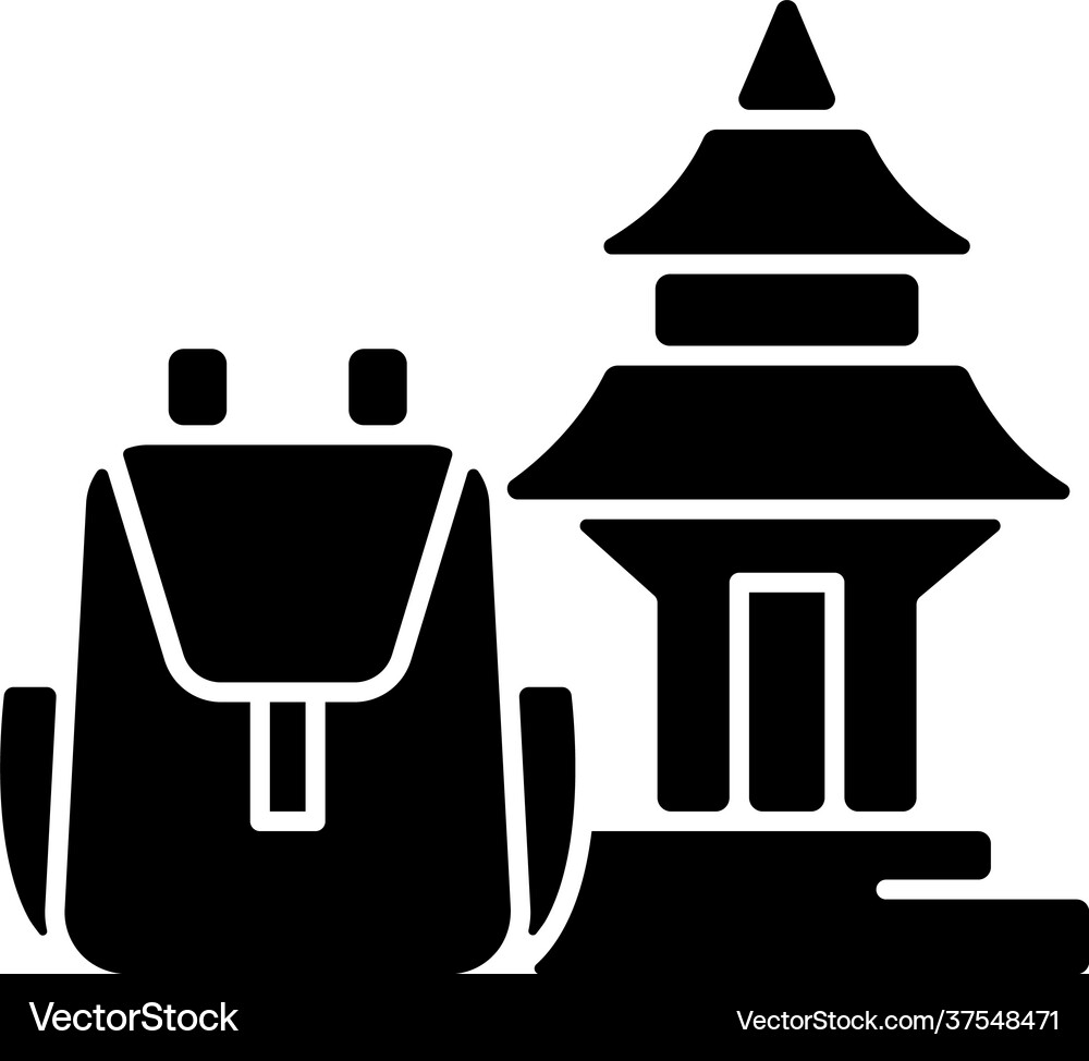 Spiritual nomad black glyph icon Royalty Free Vector Image
