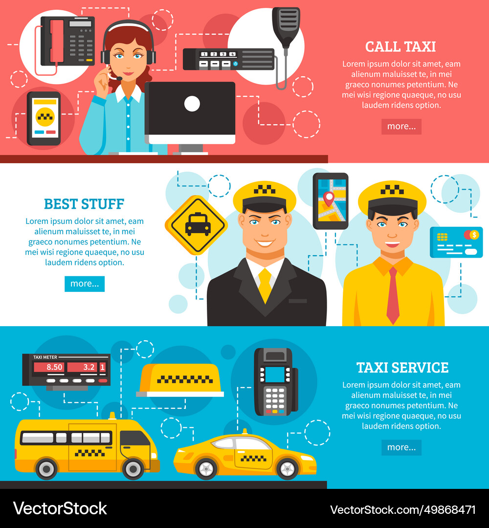 Taxi service banner set Royalty Free Vector Image