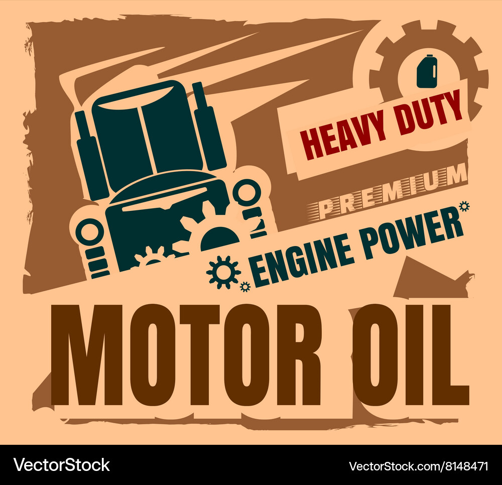 Vintage label design template motor oil Royalty Free Vector