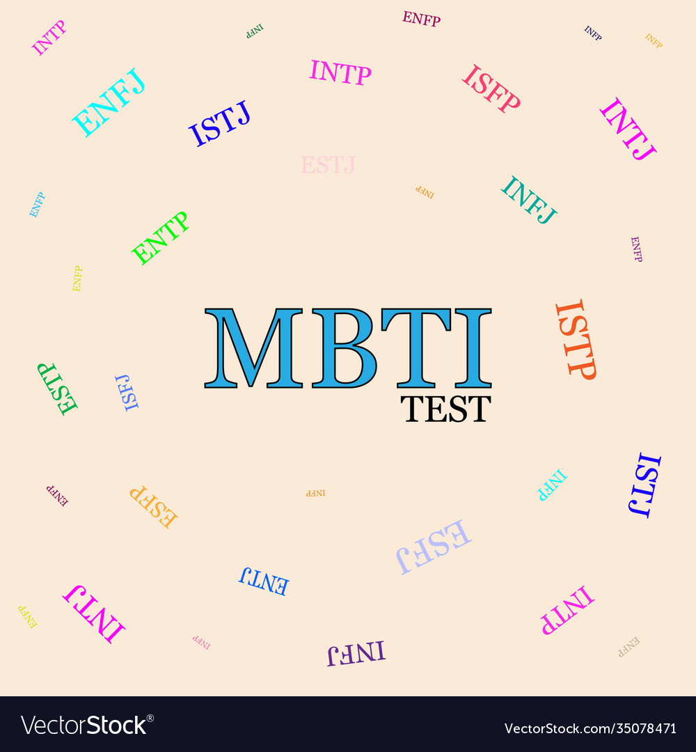 Webseamless pattern mbti test isolated Royalty Free Vector