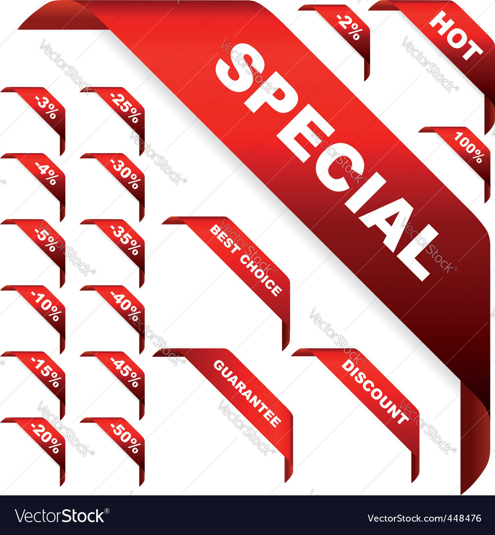 Corner ribbons Royalty Free Vector Image - VectorStock