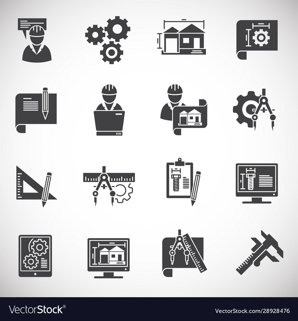 Engineering Icon Set Royalty Free Vector Image