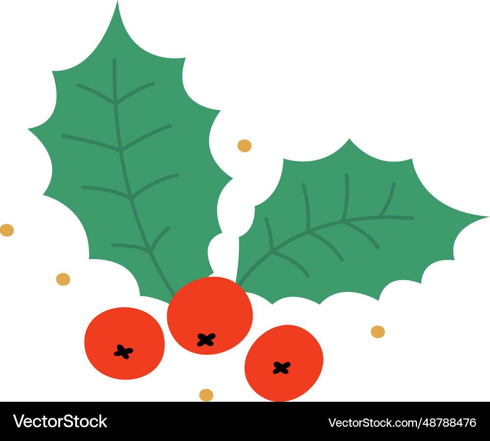 Floral christmas berries ornament Royalty Free Vector Image