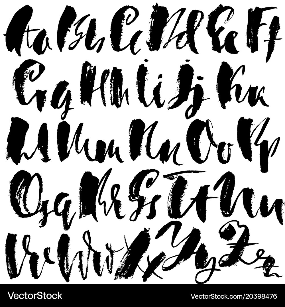 Handdrawn dry brush font modern lettering Vector Image