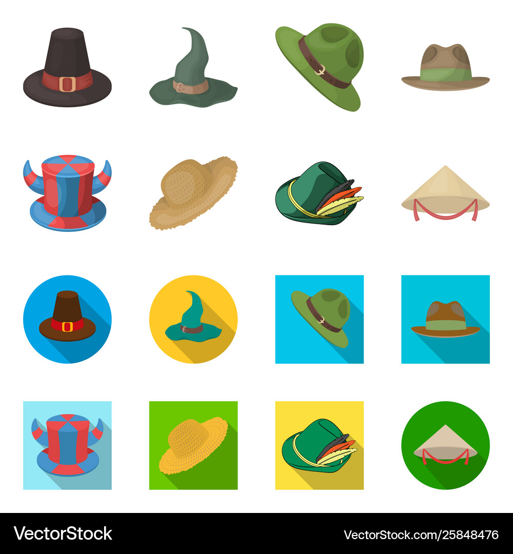 Hat and cap icon set Royalty Free Vector Image