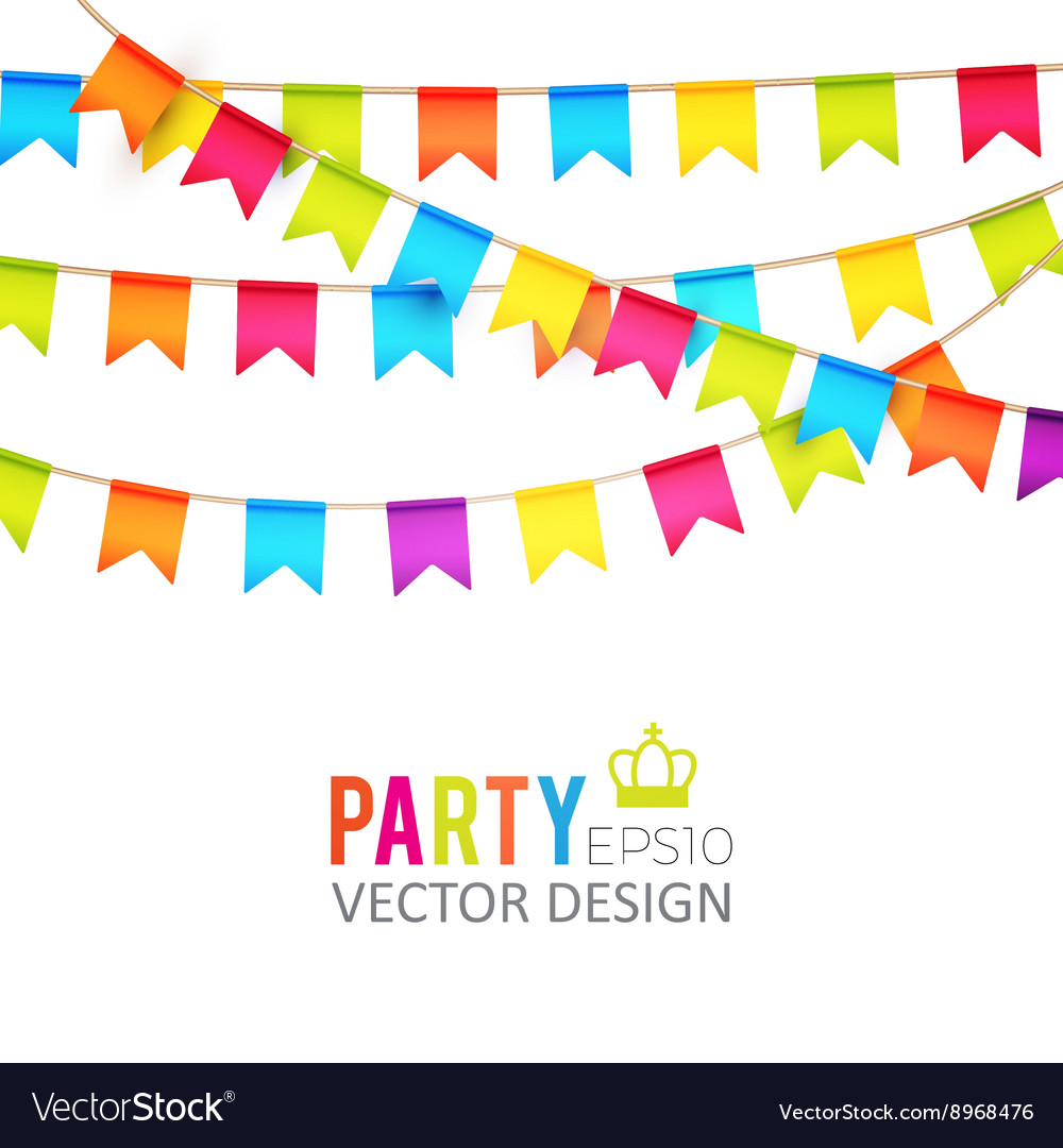 Party flags design Royalty Free Vector Image - VectorStock