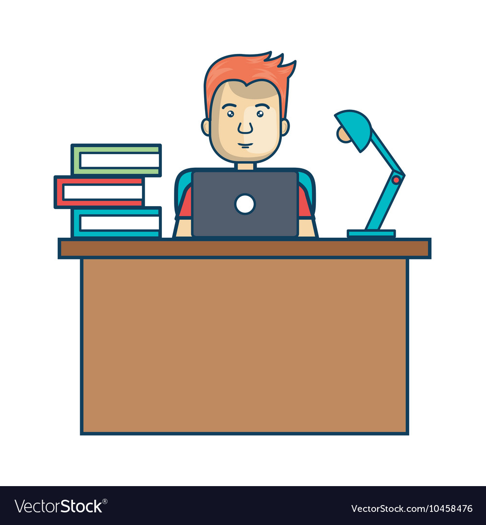 Person working office icon Royalty Free Vector Image