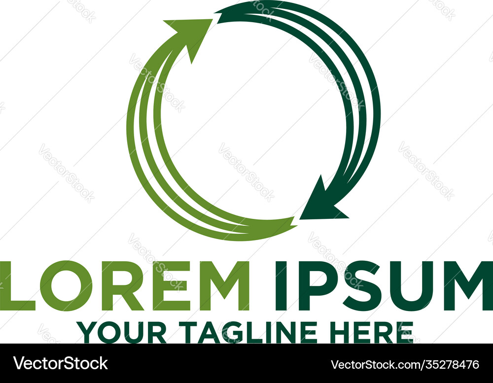 Recycling go green arrow circle logo Royalty Free Vector