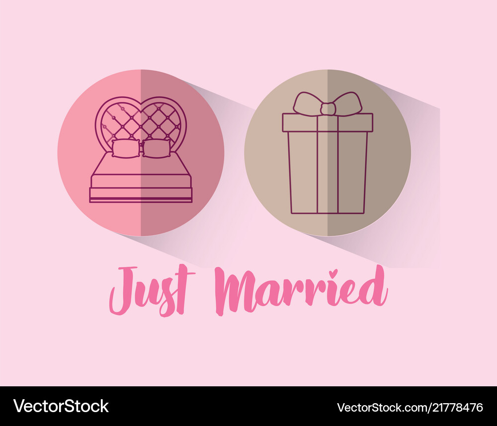 Wedding celebration card with set icons Royalty Free Vector