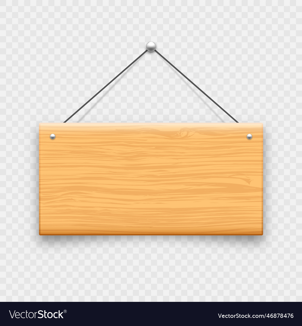Wooden hanging signboard made of wood door sign Vector Image