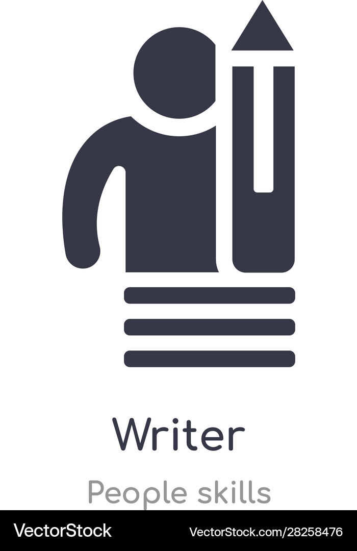 Writer outline icon isolated line from people Vector Image