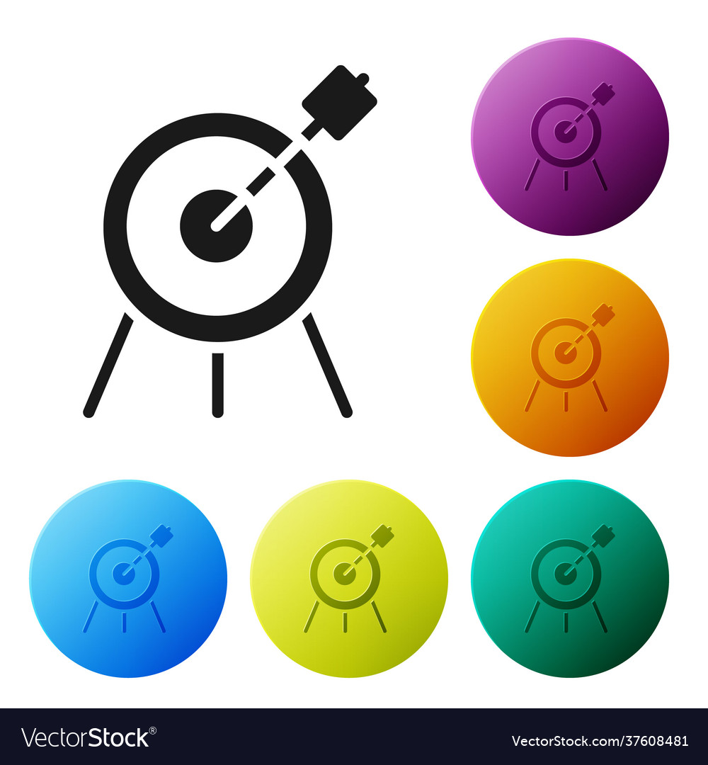 Black target sport icon isolated on white Vector Image Black target sport icon isolated on white Vector Image