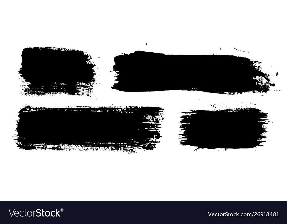 Brush strokes paintbrush set grunge Royalty Free Vector