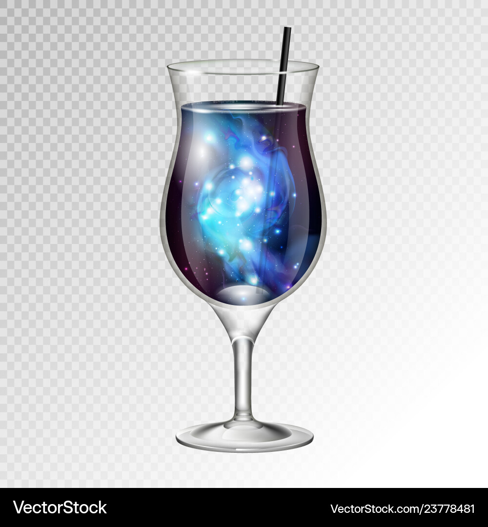 Cocktail pina colada glass with space background Vector Image