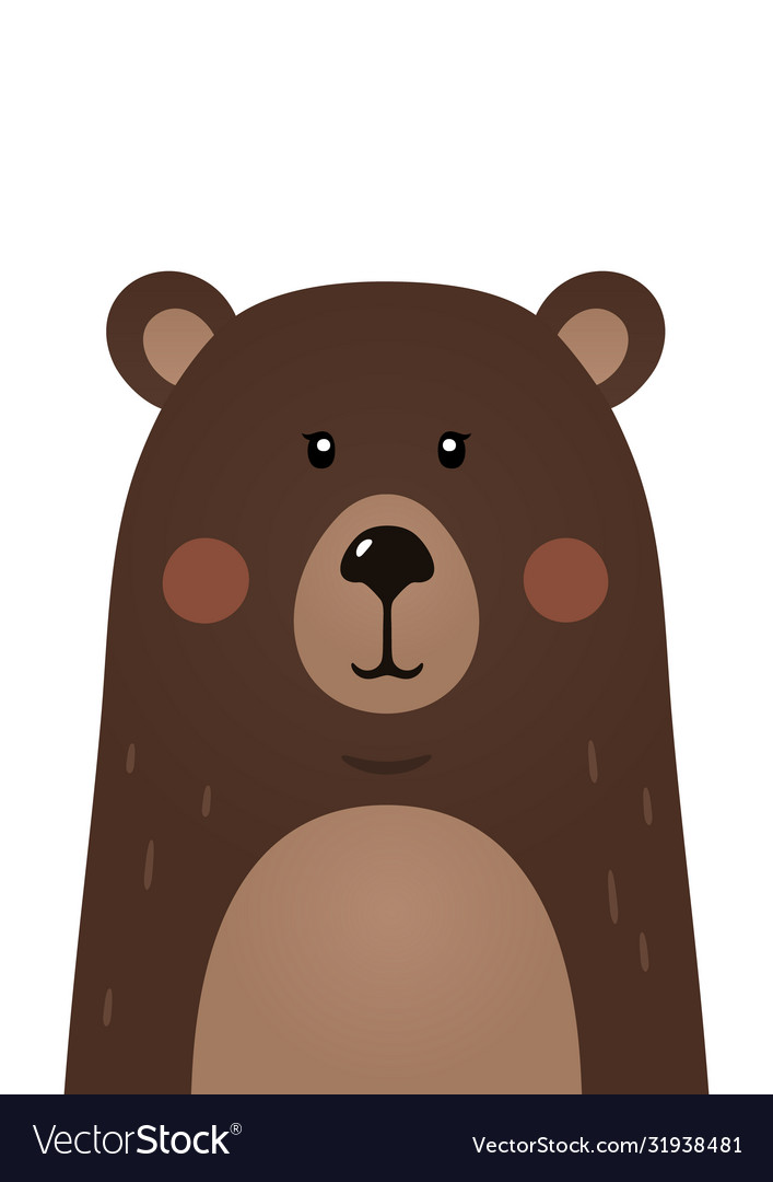 Cute bear woodland forest animal Royalty Free Vector Image