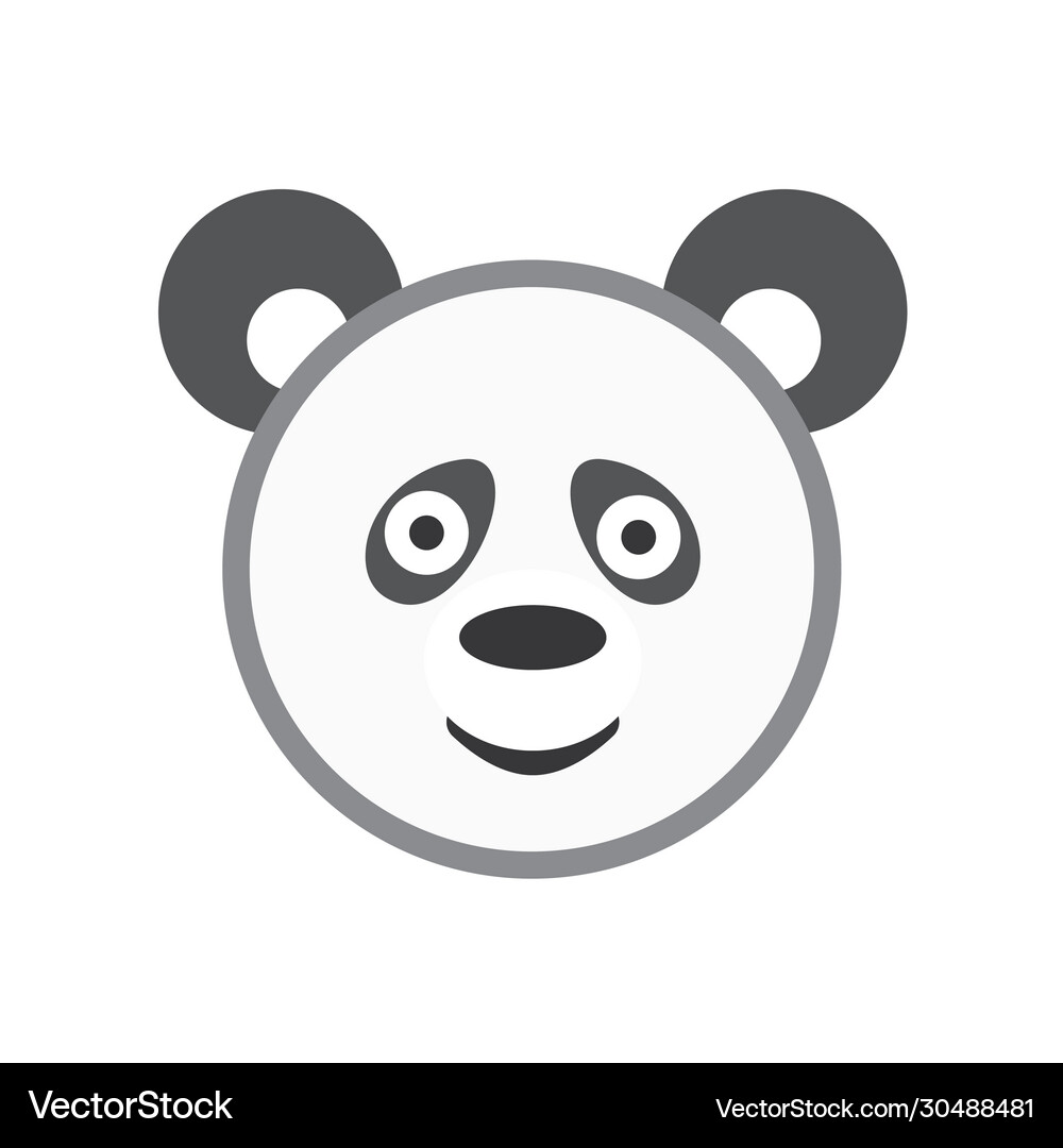 Cute panda animal head on white background Vector Image