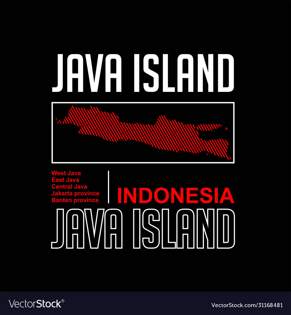 Java island indonesia vintage Royalty Free Vector Image
