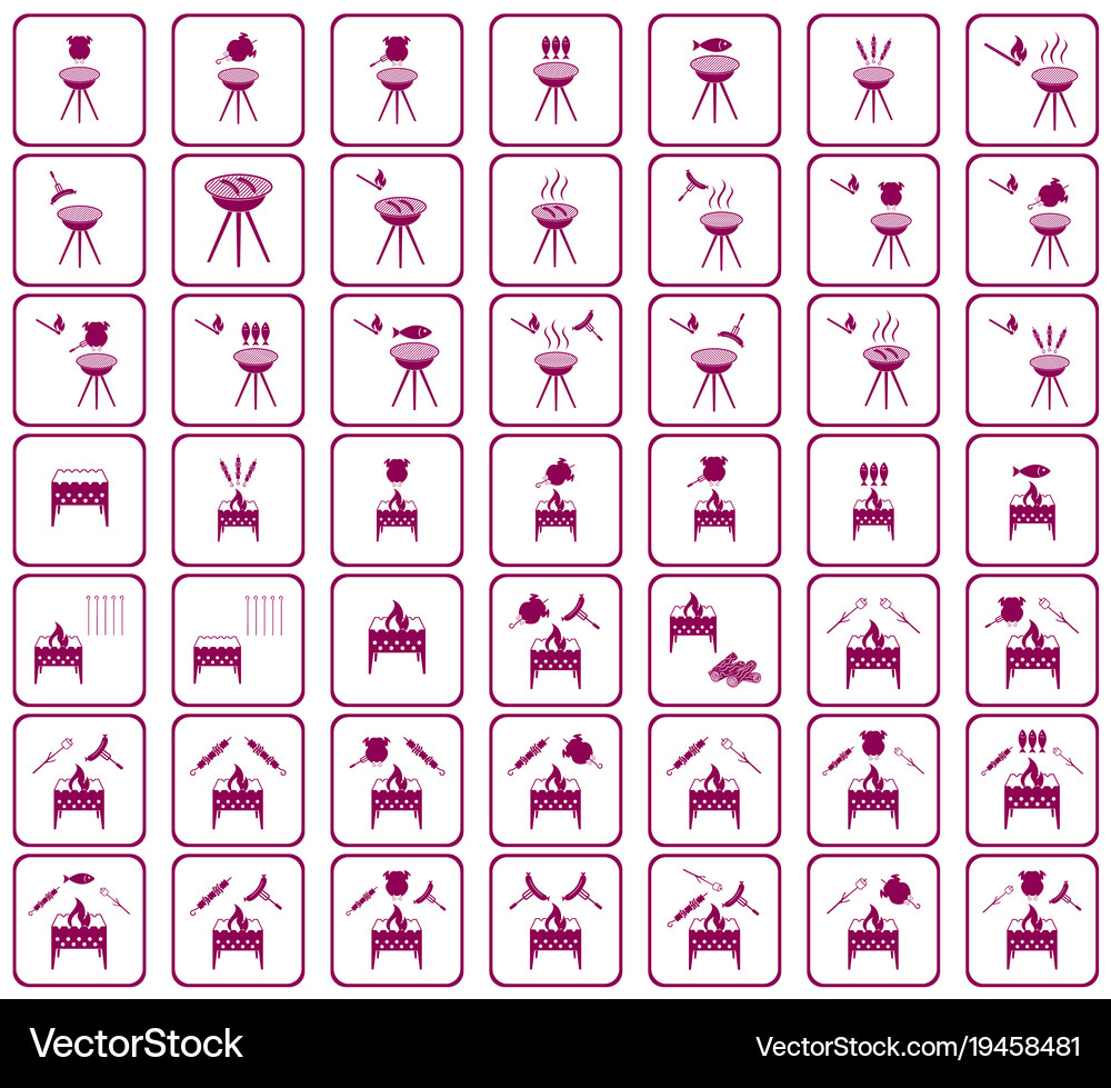 Set of barbecue icons Royalty Free Vector Image
