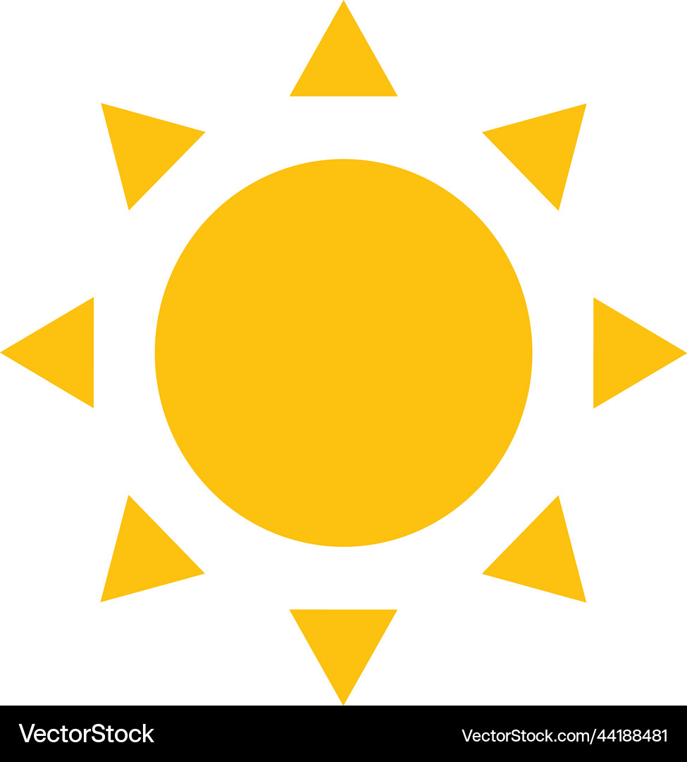 Sun icon shine ray sunshine sign Royalty Free Vector Image