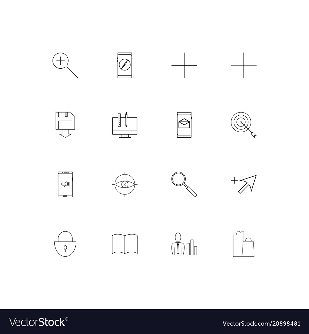 Web linear thin icons set outlined simple Vector Image