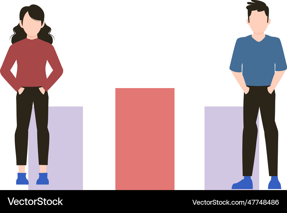 A boy and girl are standing Royalty Free Vector Image