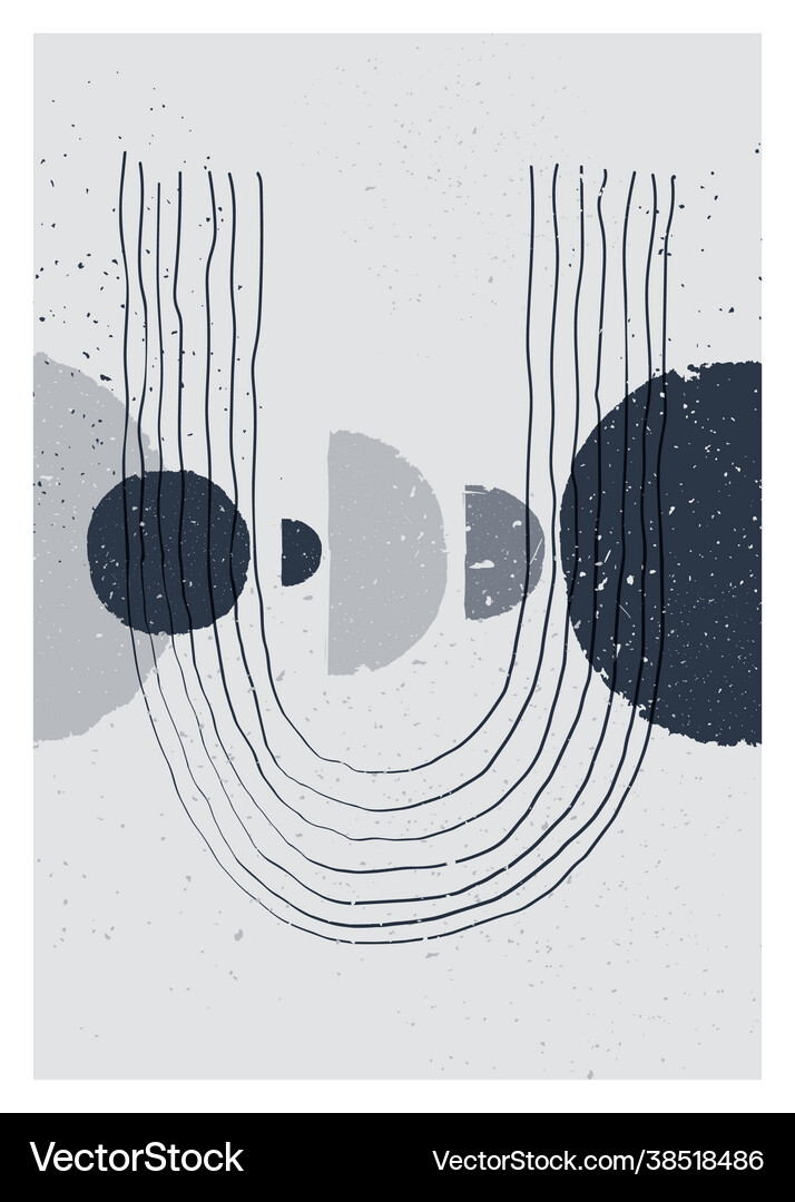 Abstract art monochrome minimalist poster Vector Image