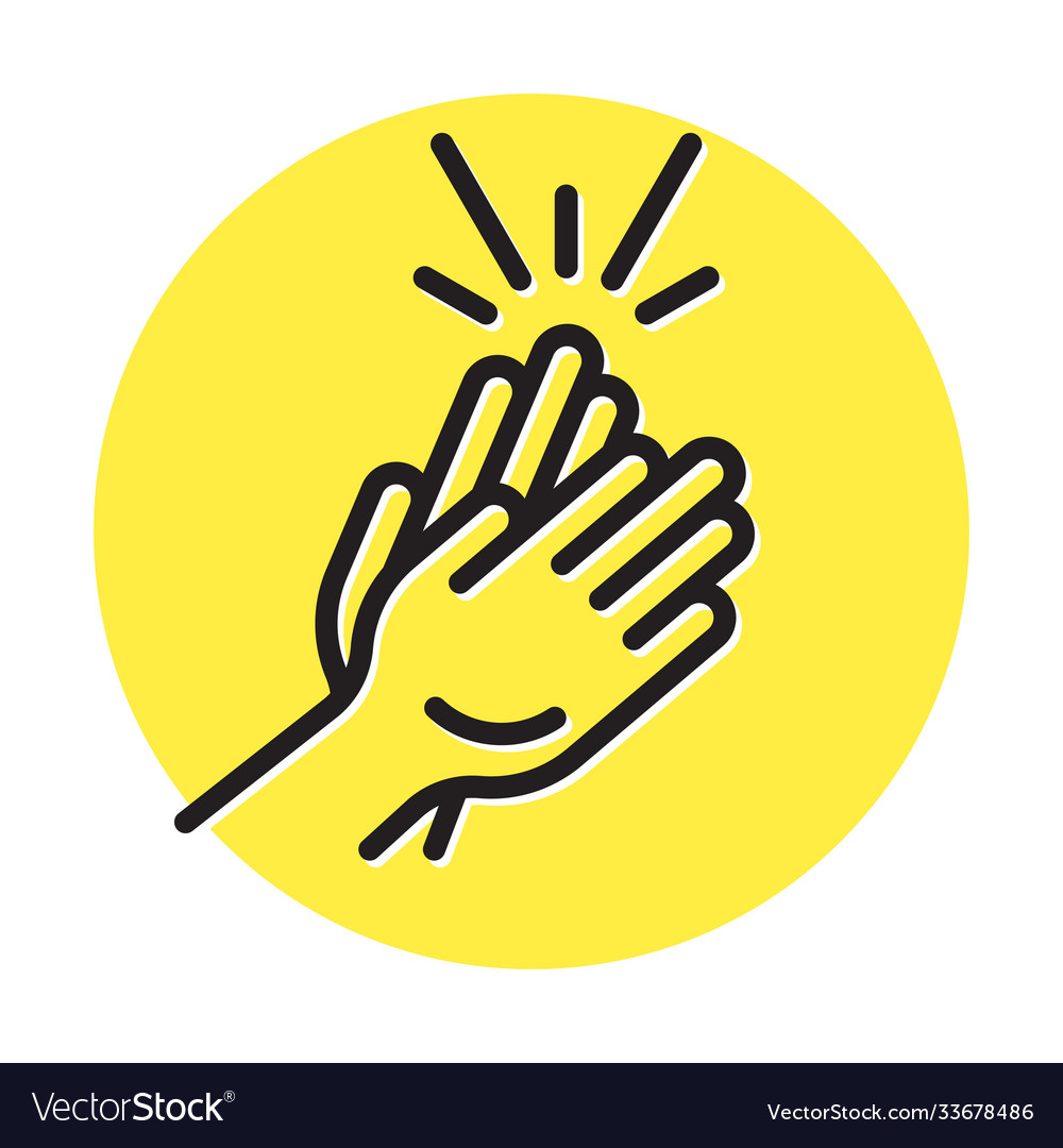 Applause clapping hand flat colours icon Vector Image
