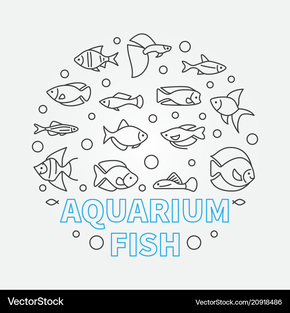 Aquarium fish in circle shape Royalty Free Vector Image