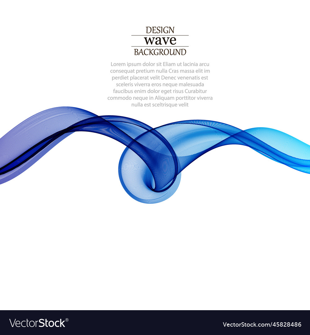 Blue swirl wave abstract background design Vector Image Blue swirl wave abstract background design Vector Image