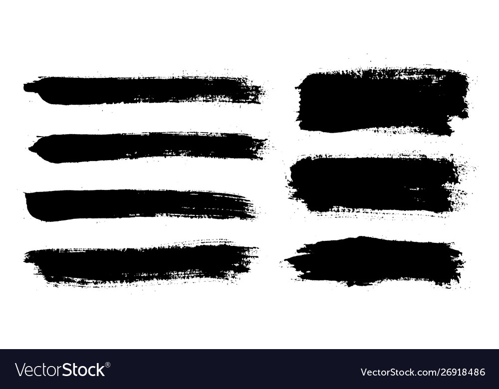 Brush strokes paintbrush set grunge Royalty Free Vector