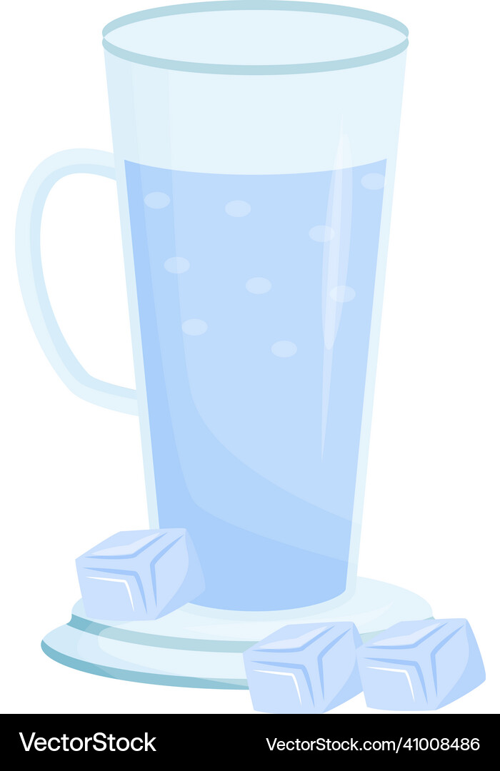 Cold mineral water cartoon tall cup with liquid Vector Image