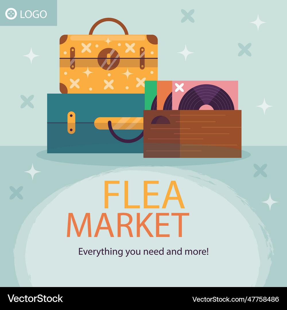 Flat design second hand template Royalty Free Vector Image