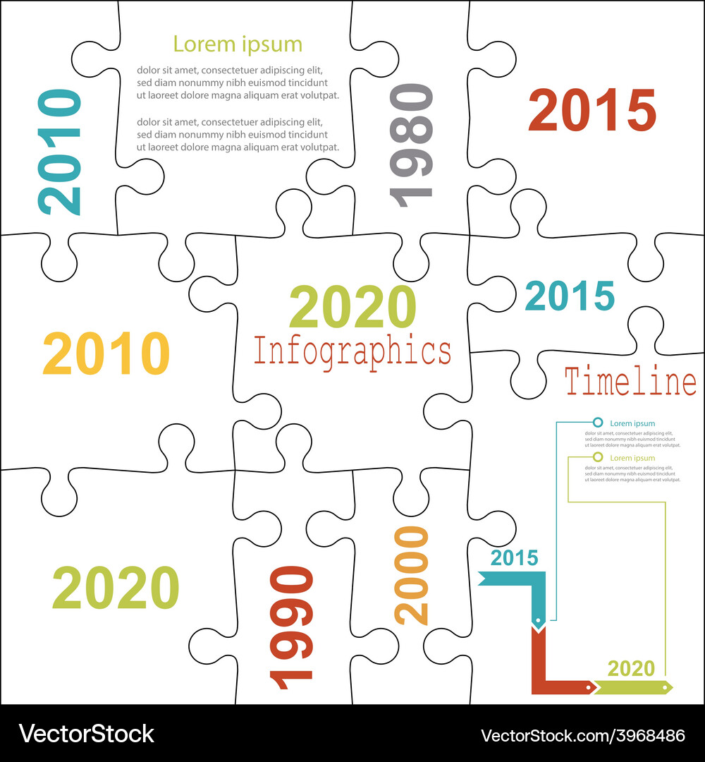 Infographic report templates in puzzle jigsaw Vector Image