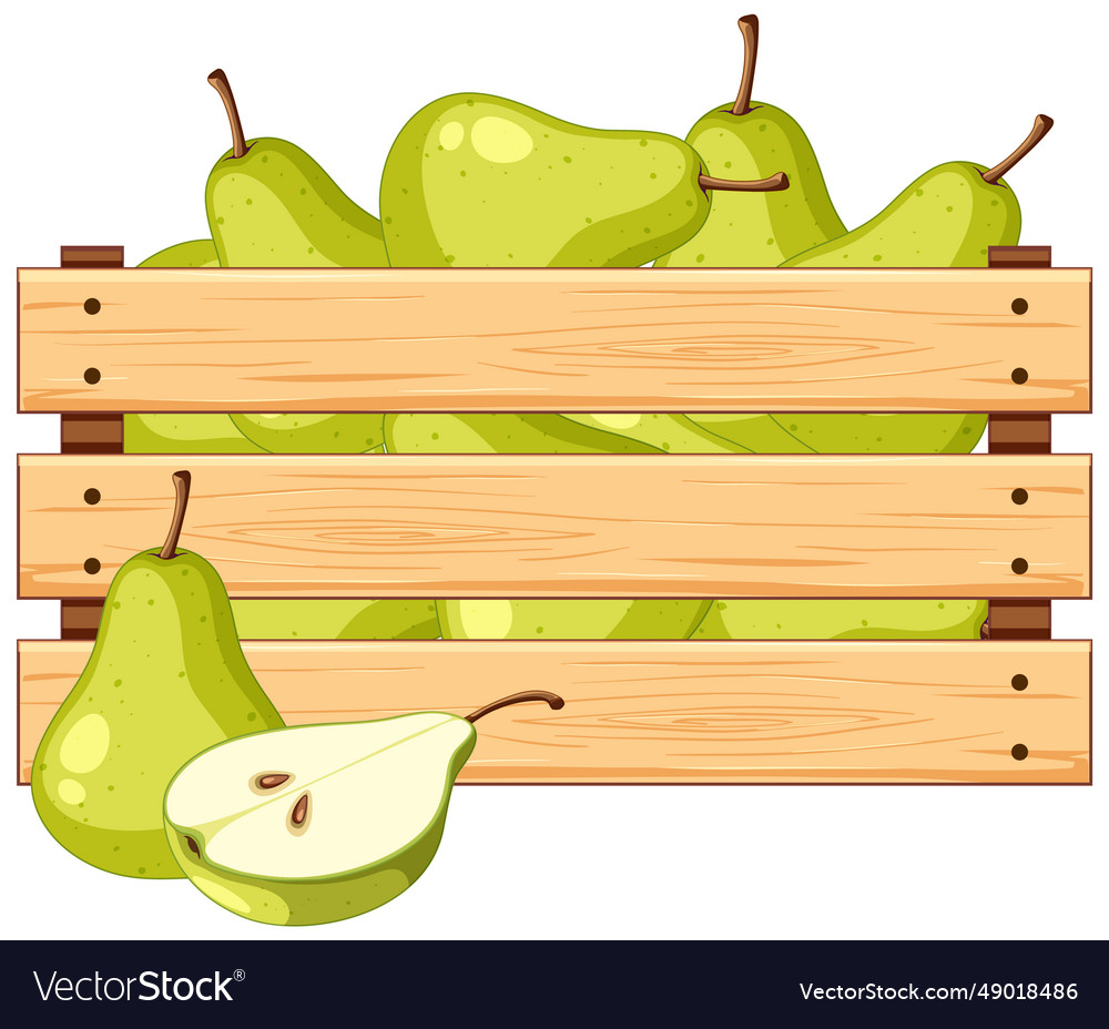 Isolated wooden crate full of pears Royalty Free Vector Isolated wooden crate full of pears Royalty Free Vector