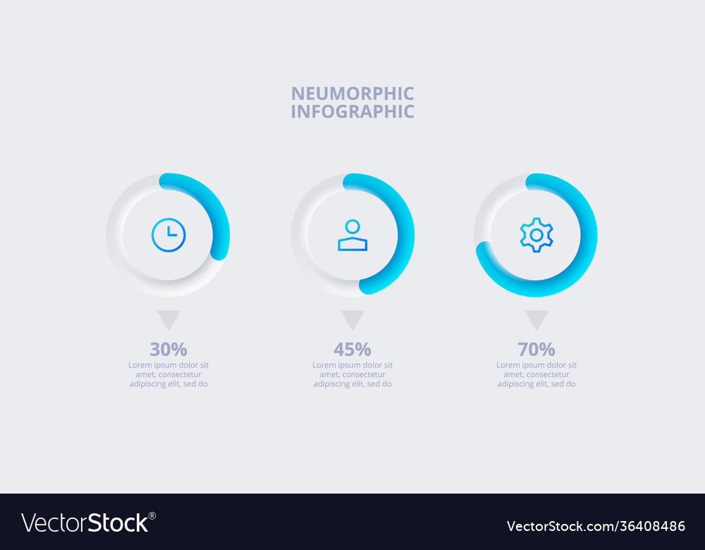 Neumorphic elements for infographic template Vector Image