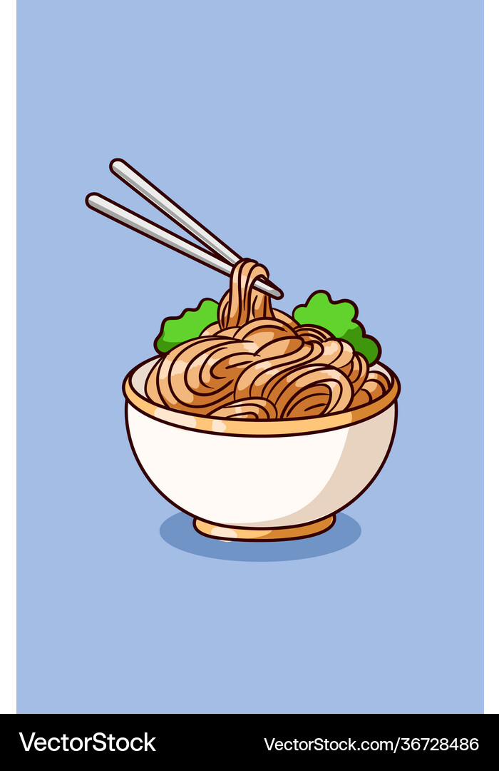 Nice noodle cartoon Royalty Free Vector Image - VectorStock