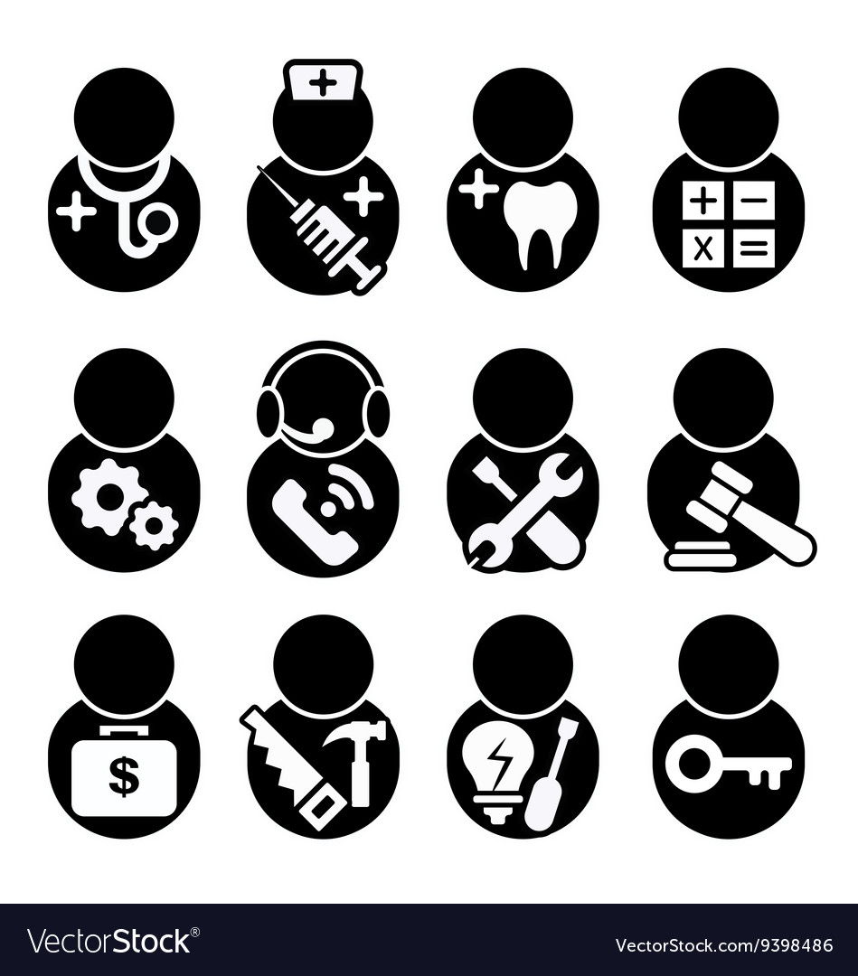 Occupations icon Royalty Free Vector Image - VectorStock