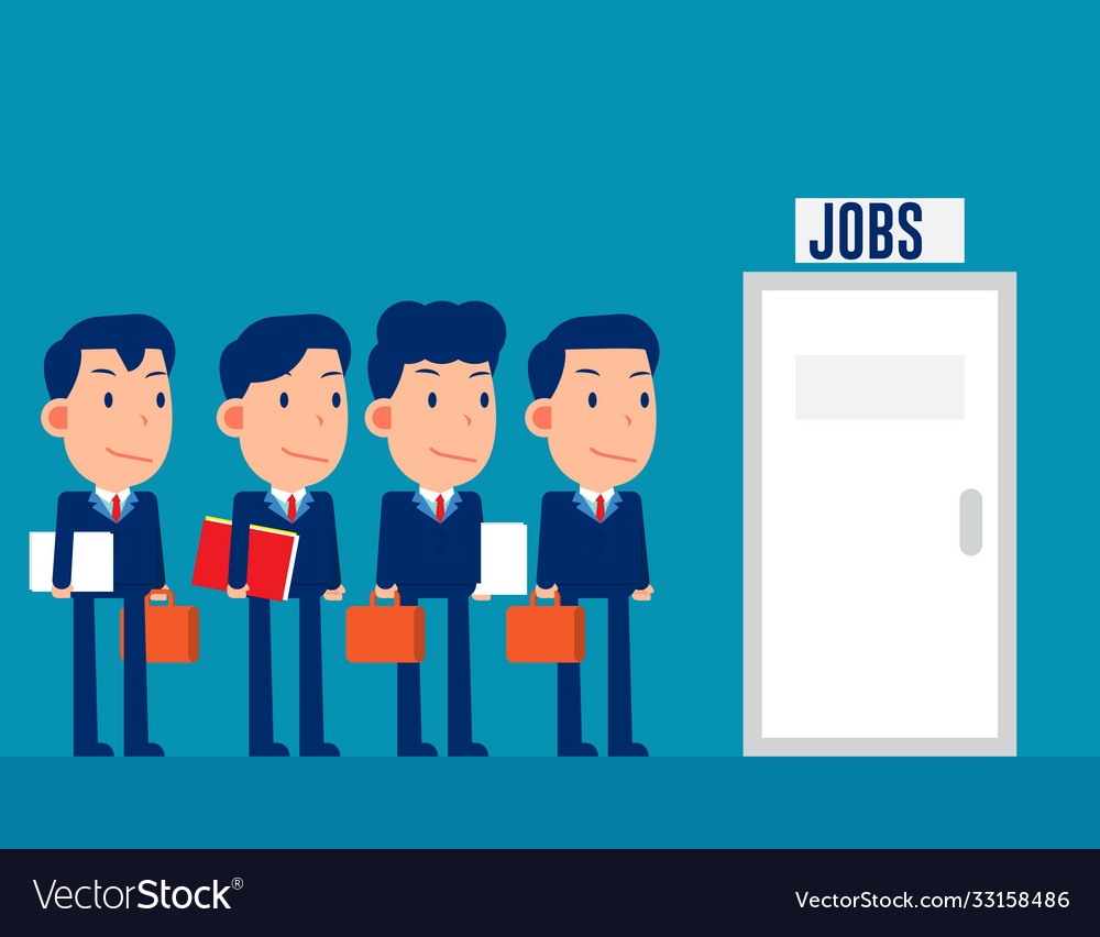 Professional people group queuing for jobs Vector Image Professional people group queuing for jobs Vector Image