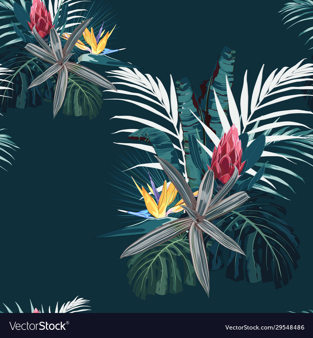 Seamless tropical pattern Royalty Free Vector Image