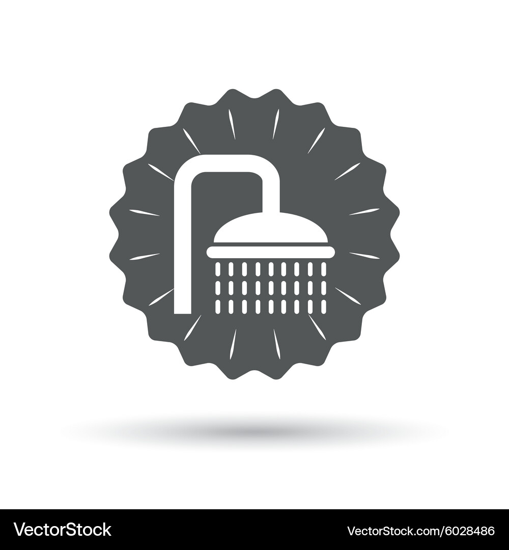 Shower sign icon douche with water drops symbol Vector Image