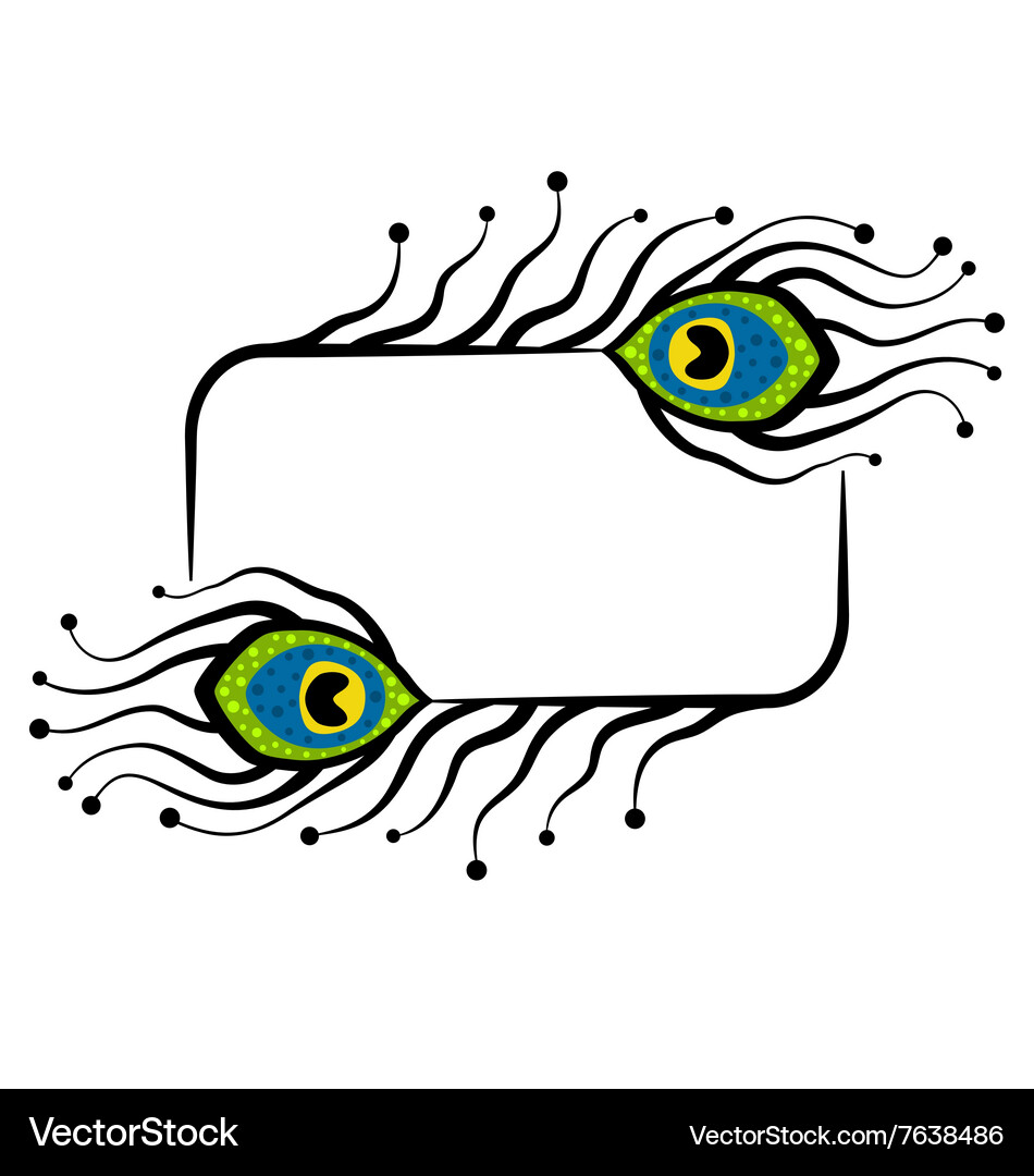 Stylized frame from peacock feathers Royalty Free Vector